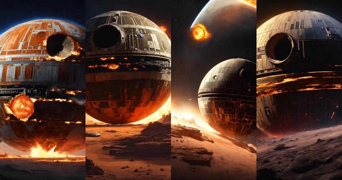 Lexica - Star Wars death star destroying Jupiter, 8k