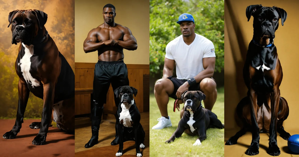 Lexica - Black boxer with a big boxer