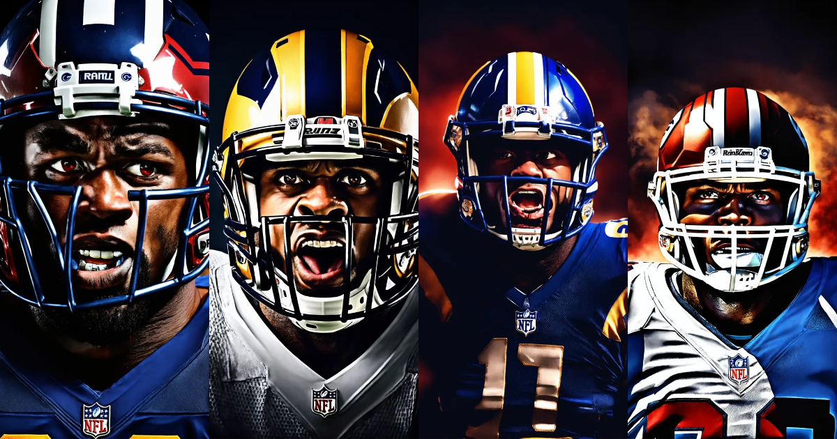 Lexica - Portrait of aggressive nfl football player, photography ...