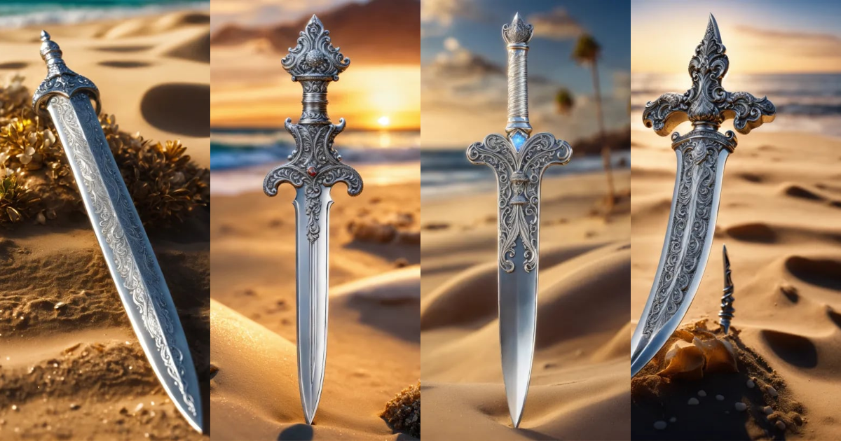 Lexica - 8k, picture of a narrow and delicate wavy curved dagger made ...