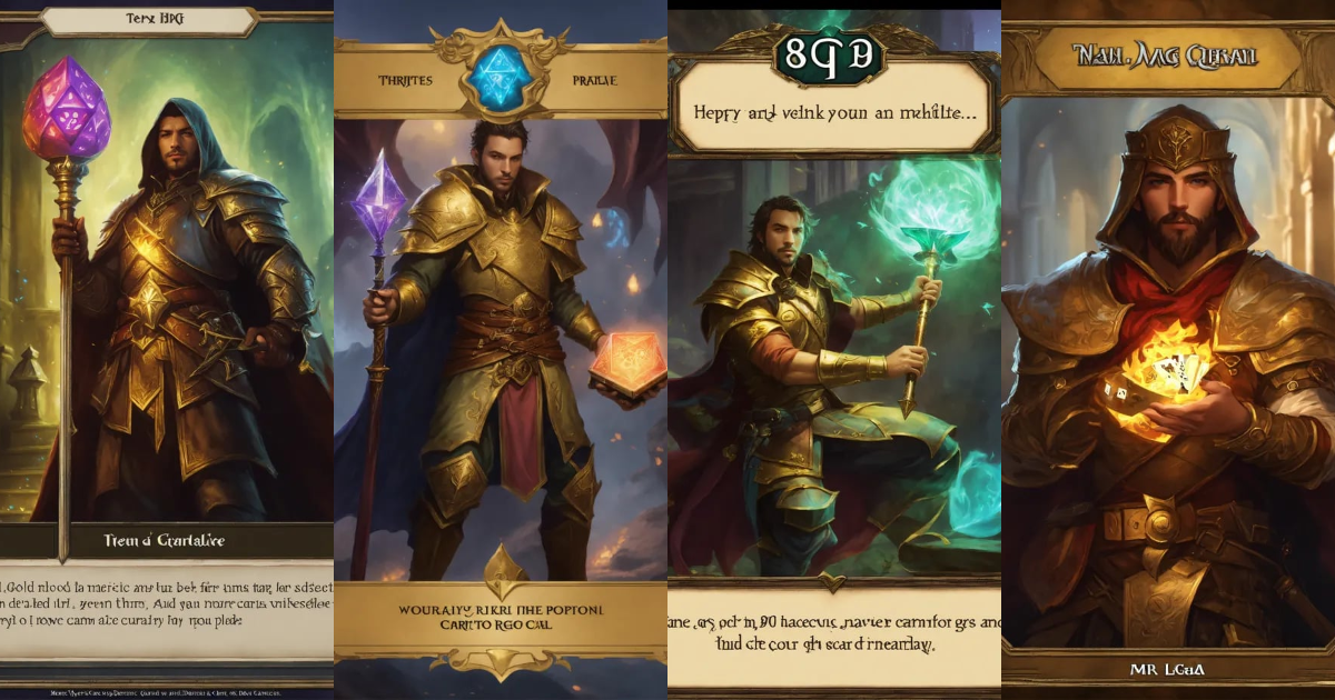 Lexica - RPG card template, fantasy, magic, gold, magic the gathering ...