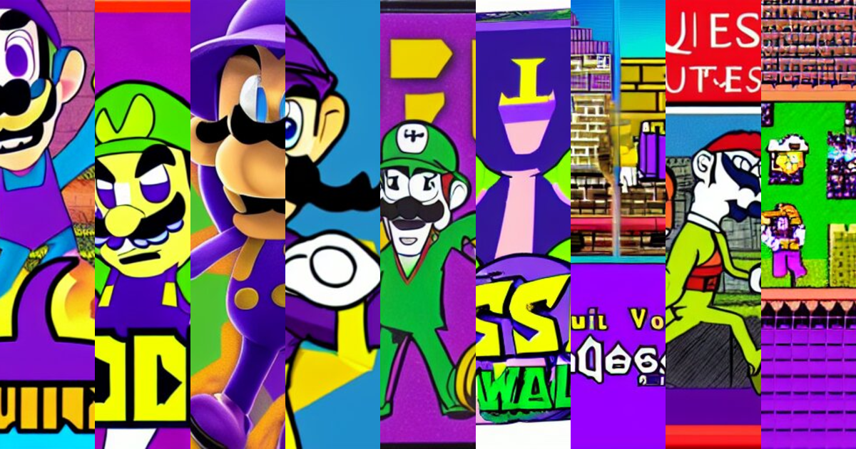 Lexica - NES game box Waluigi Quest