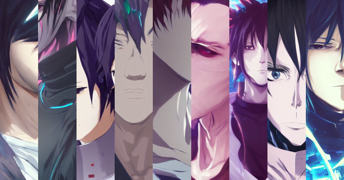 Lexica - Portrait of a male anime character, kannon mindar android ...