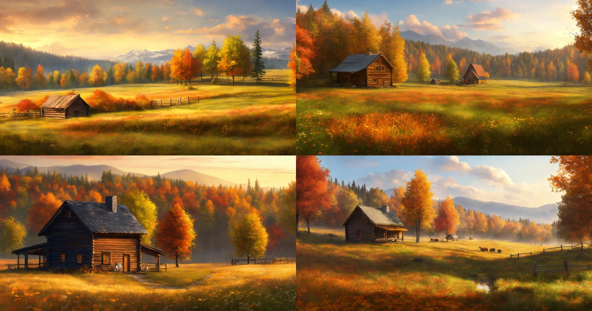 Lexica - A serene fall meadow landscape in the daytime. high-definition ...