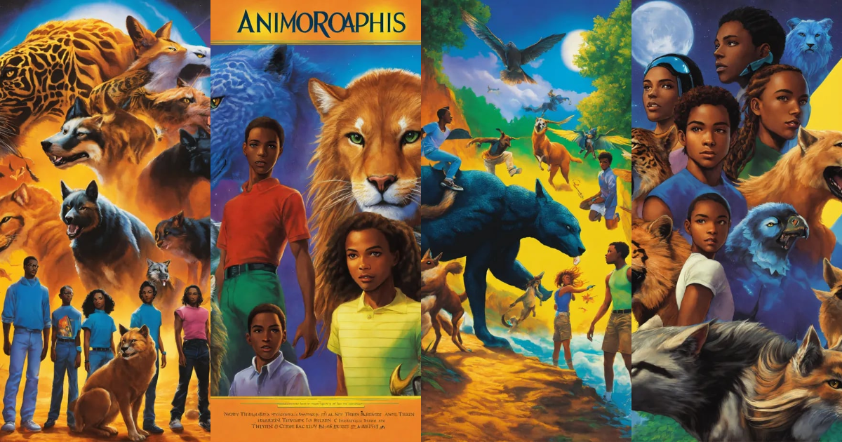 Lexica - Animorphs book cover art black characters transforming into ...