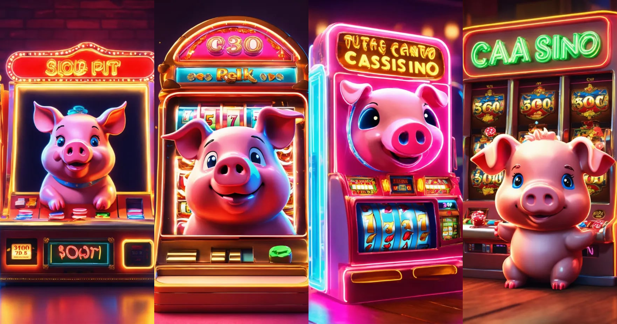 Lexica - 3D REAL CUTE CARTOON PIG casino slot machine in the gambling ...