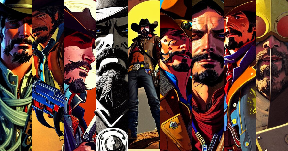 Lexica - Mccree from overwatch, space cowboy, character portrait ...