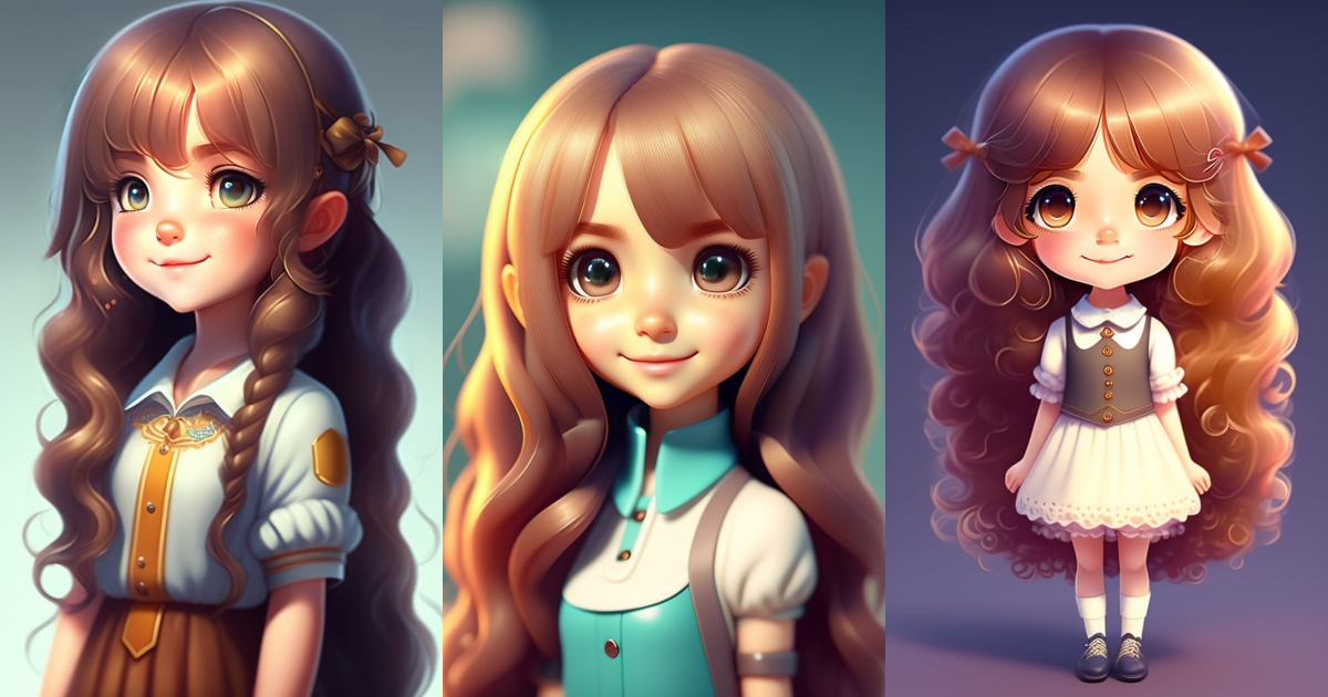 Lexica - Design me a small, cute, fluffy and charming fictional girl ...