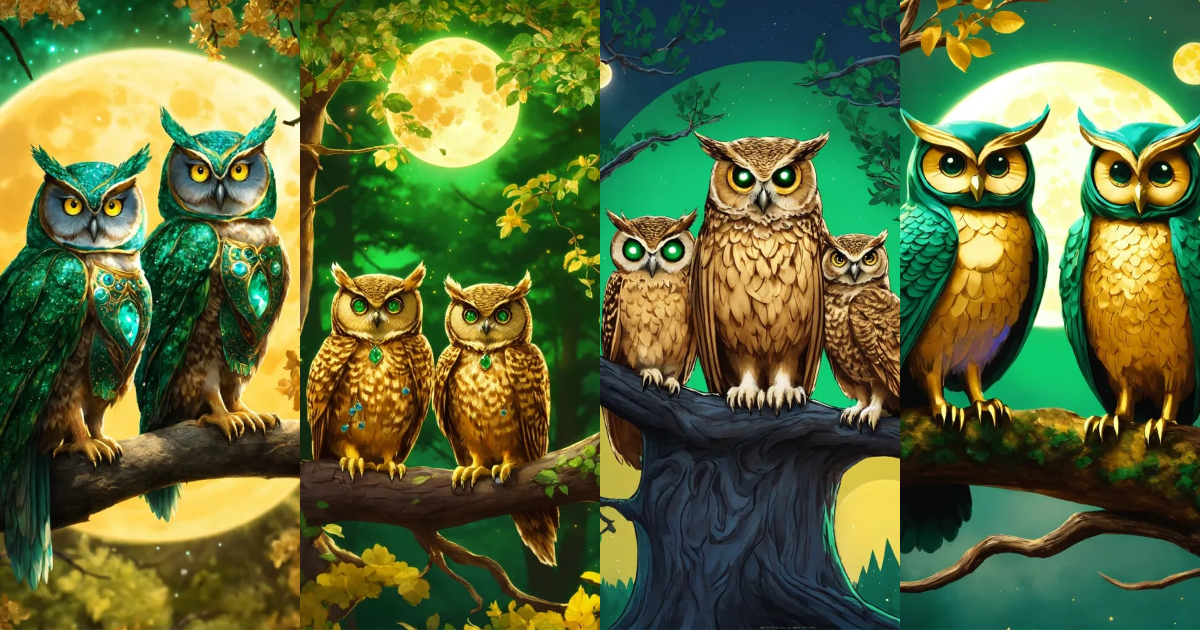 Lexica - Let's create an image of three wise owls. The first owl ...