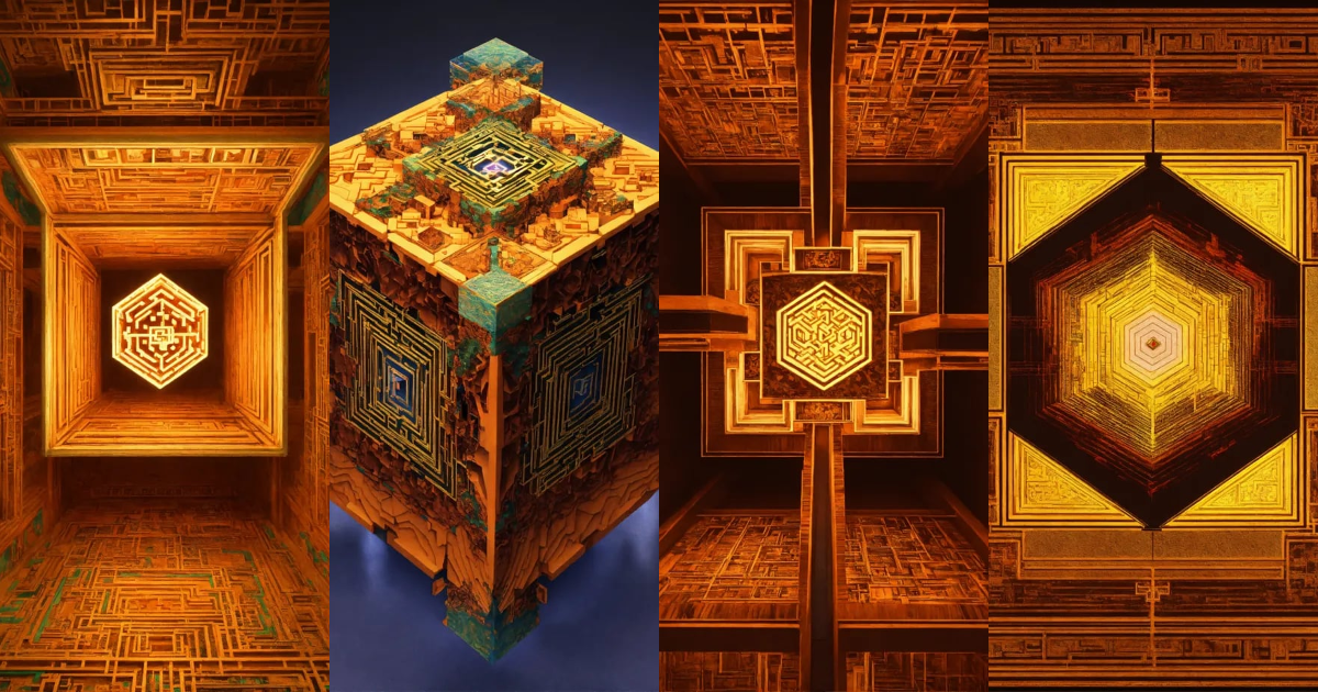 Lexica - Taoist monk tesseract body fractal three point perspective ...