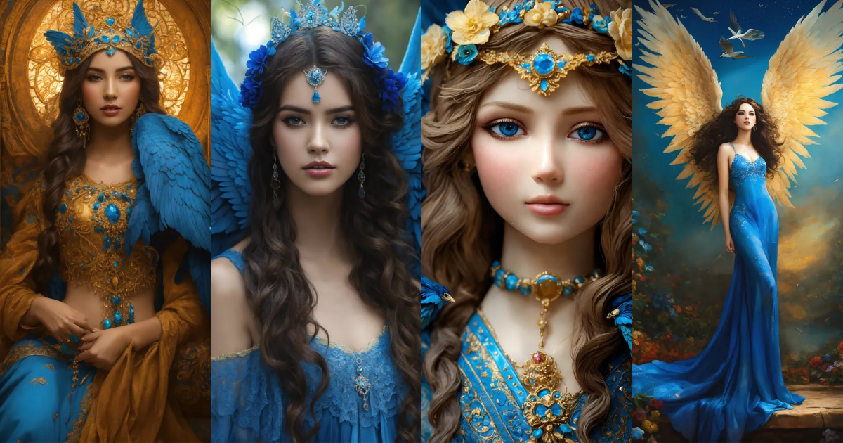 Lexica - Alas de angel hermosas y perfectas de color azul en degrade ...