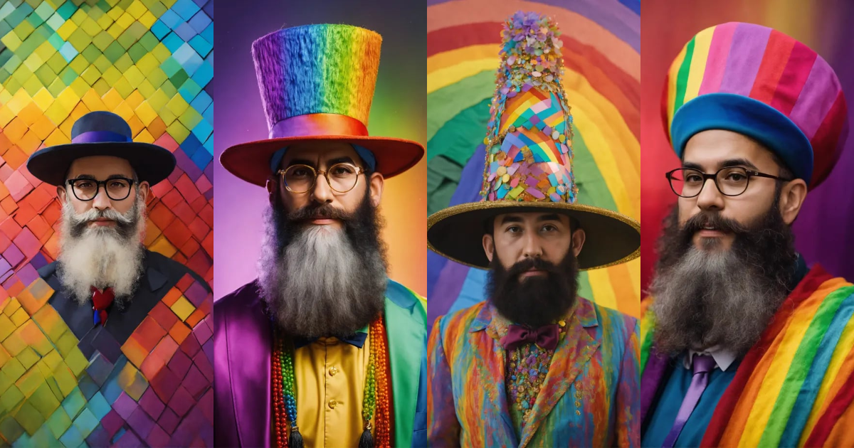 Lexica - Rainbow colored rabbi