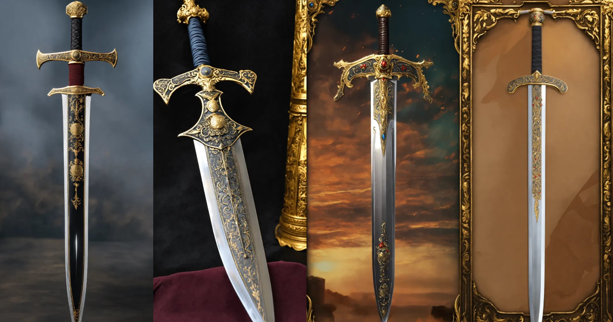 Lexica - Richly decorated long longsword, ultra realistic, very detailled
