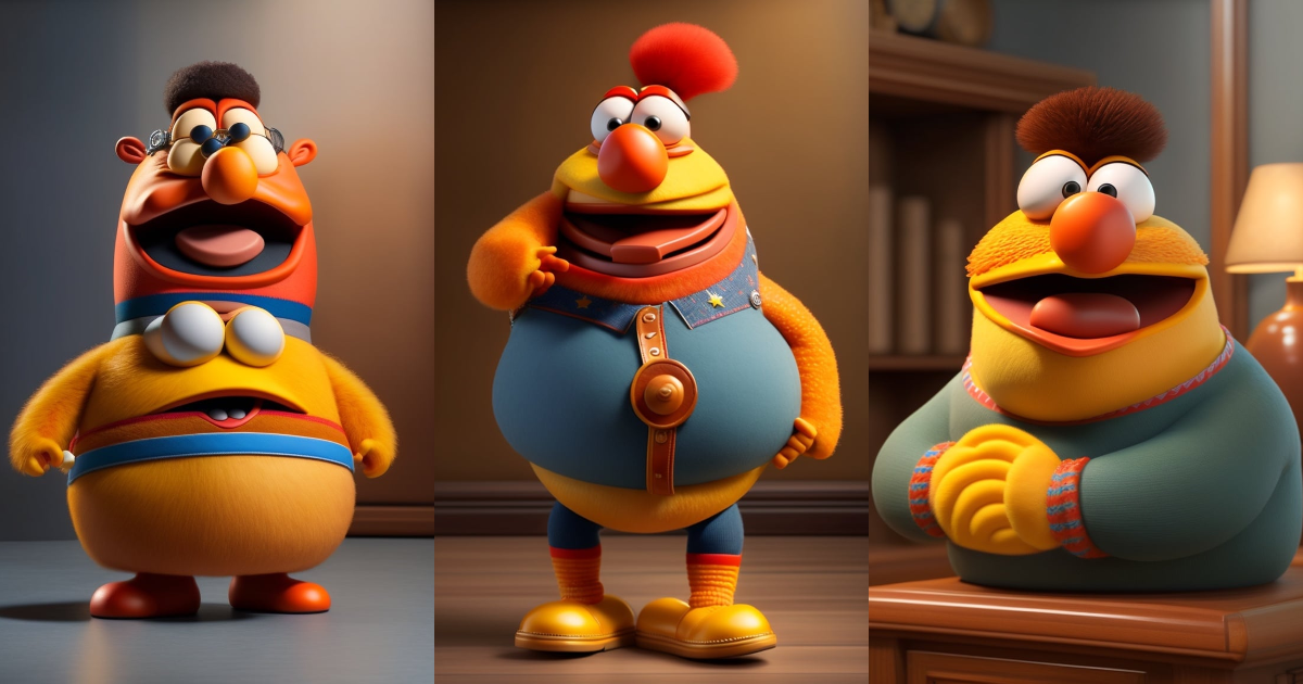Lexica - Bert & Ernie, big and muscular body