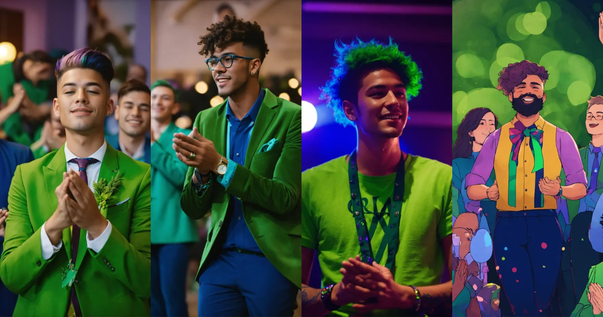 Lexica - A genderqueer man with their team applauding for them ...