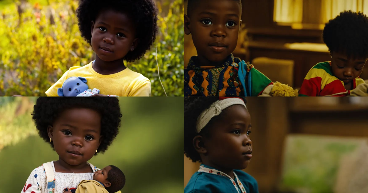 Lexica - Oba, the little African-American boy, holding Mata, his ...