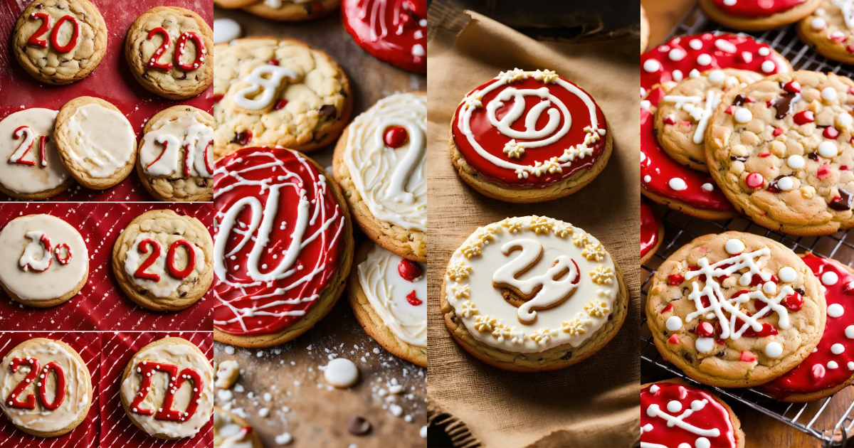 Lexica - 2 glazed cookies, with red and white colors, one of the ...