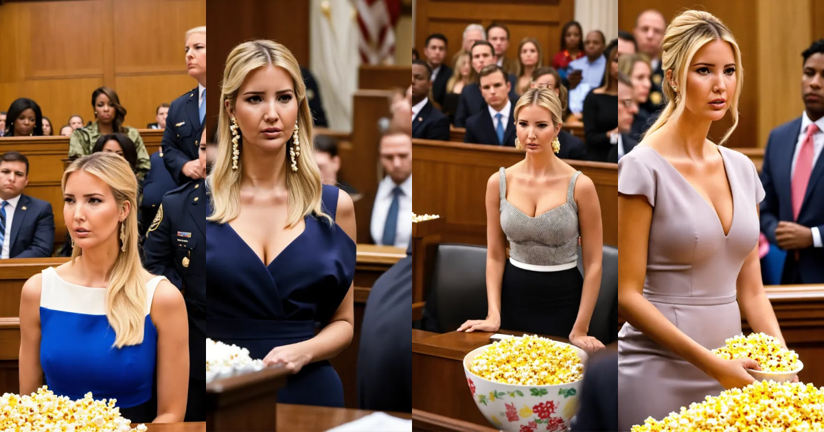 Lexica - Ivanka trump looking annoyed in court, dress replaced with ...