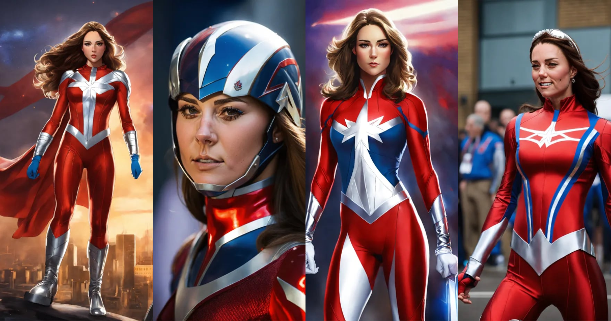 Lexica - Female athletic Princess Kate wearing metal Captain Britain ...