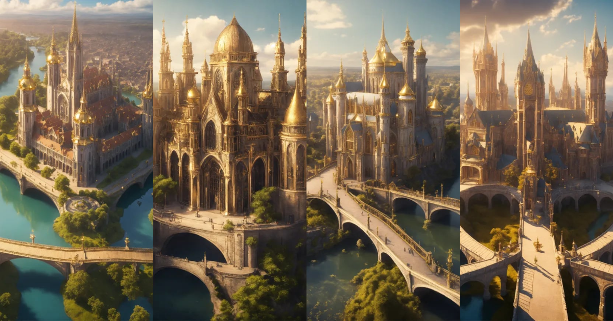 Lexica - Fantasy city with a colossal academy on a bridge in gothic ...