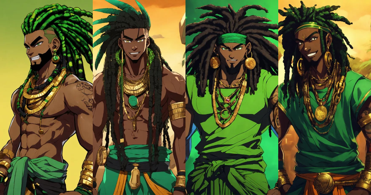 Lexica - African dragon ball anime styled character, athletic build ...