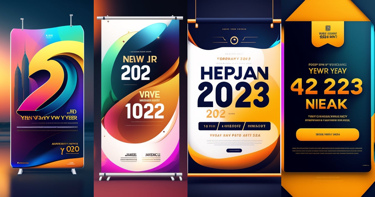 Lexica - Create a new year 2023 banner for a design agency, UI, UX, HD
