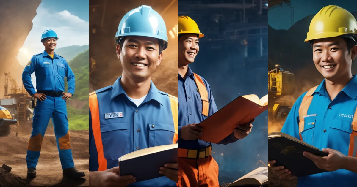 Lexica - Technical officer wearing light blue engineering uniform ...