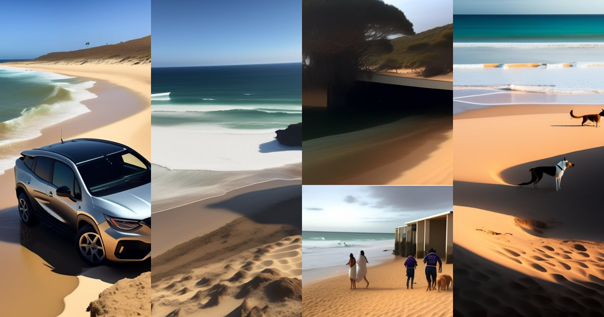 Lexica - Una mujer en ropa interior se pasea junto a una playa de arena ...