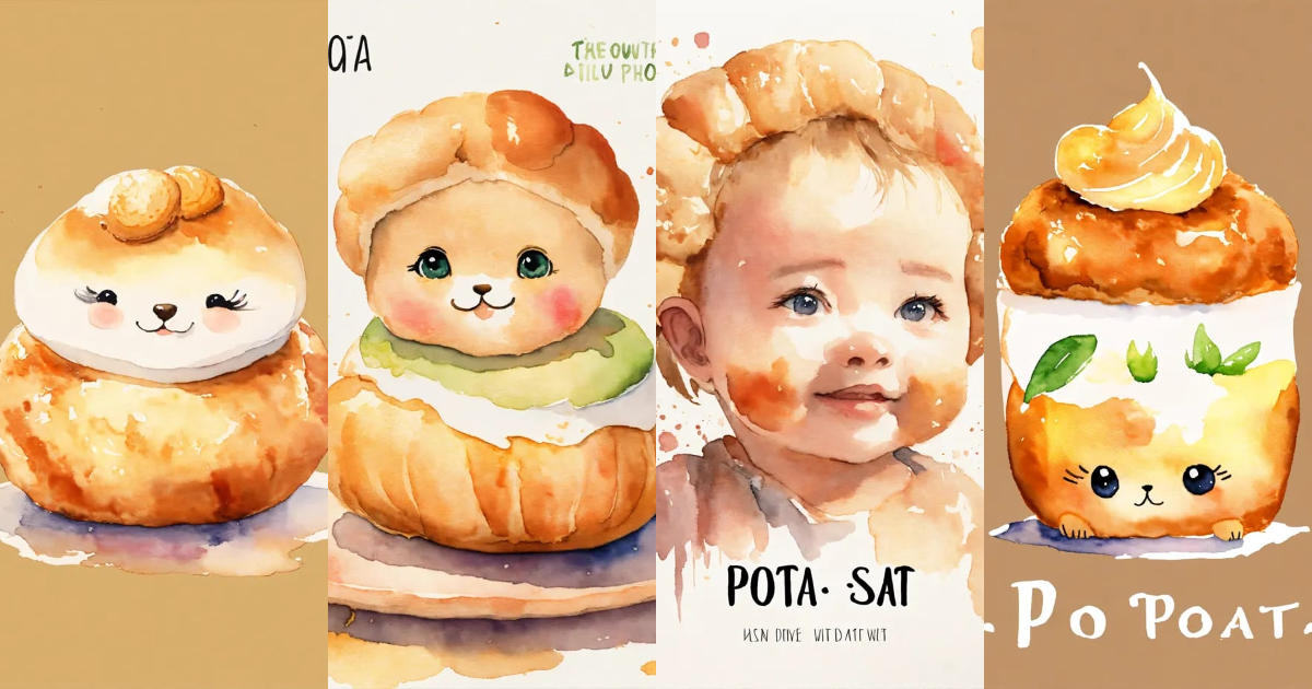 Lexica - A simple watercolor cute baby choux on its side with text ...