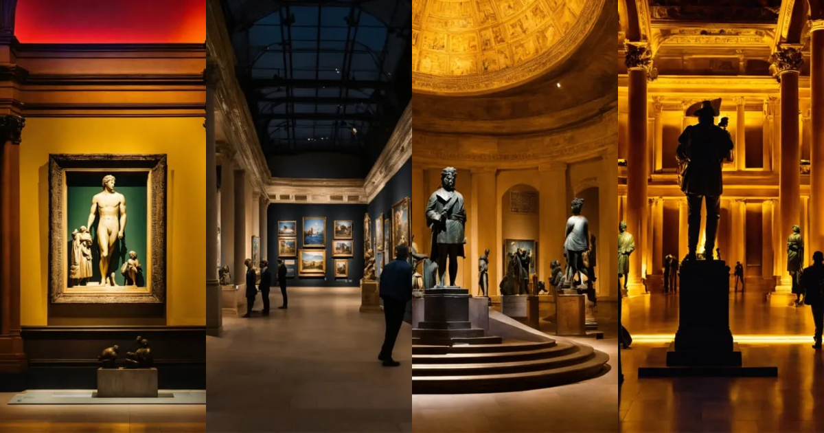 Lexica - Poster "night at the museum", where the statues and the art ...