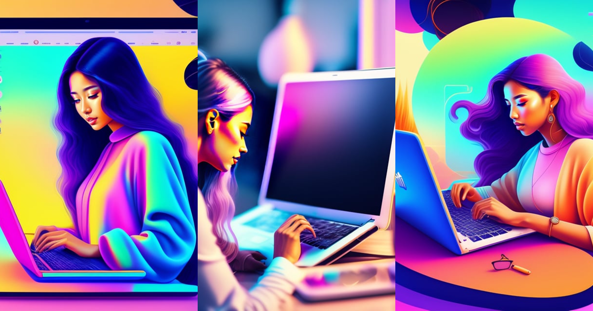 Lexica - Woman programming on her laptop, coding aesthetic, pastel ...