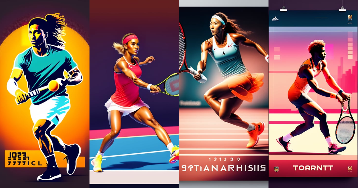 Lexica - Tennis player, motion, full body, dynamic posture, poster ...