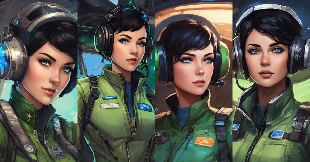 Lexica - Olivia de Berardinis art style, female pilot docking space ...