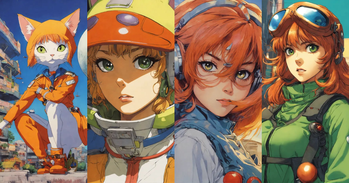 Lexica - 1990s anime sci-fi kooky cat female, full detailed eyes ...