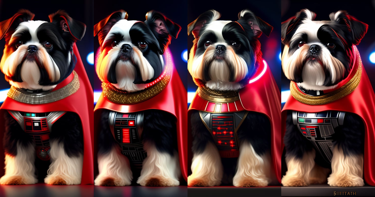 Lexica - Star Wars scene artificial intelligence a Shih Tzu dog wearing ...