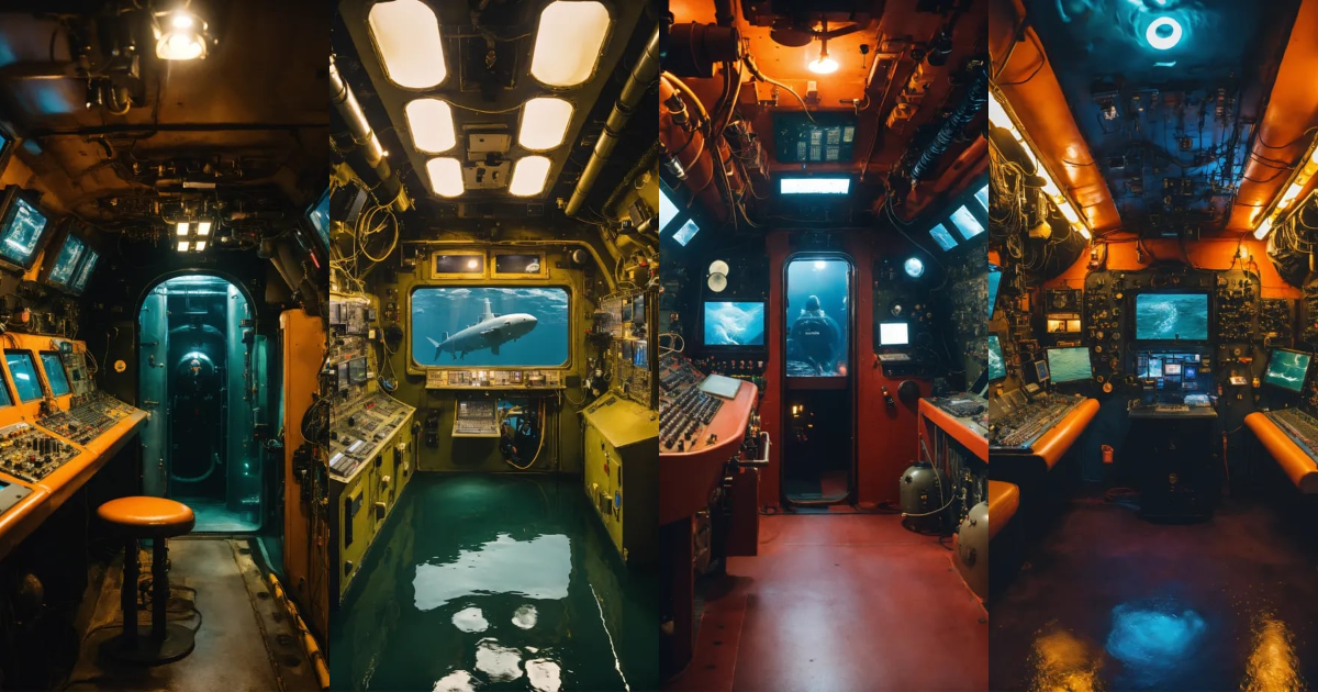 Lexica - The interior of a submarine where you can see many computers ...