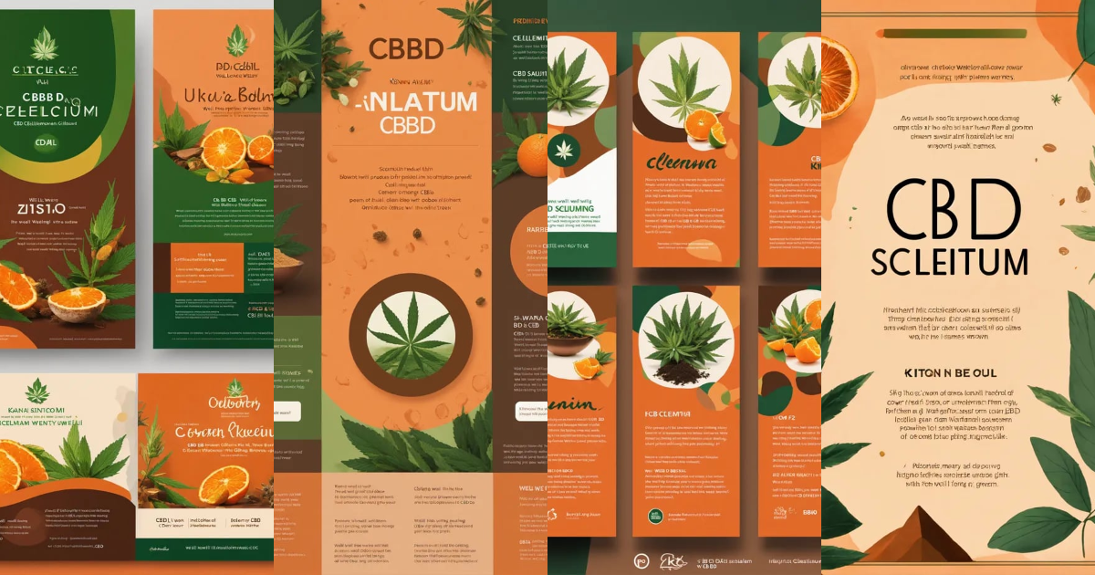 Lexica - Illustration flyer theme cbd and product kanna sceletium, colors ( orange, brown, dark ...