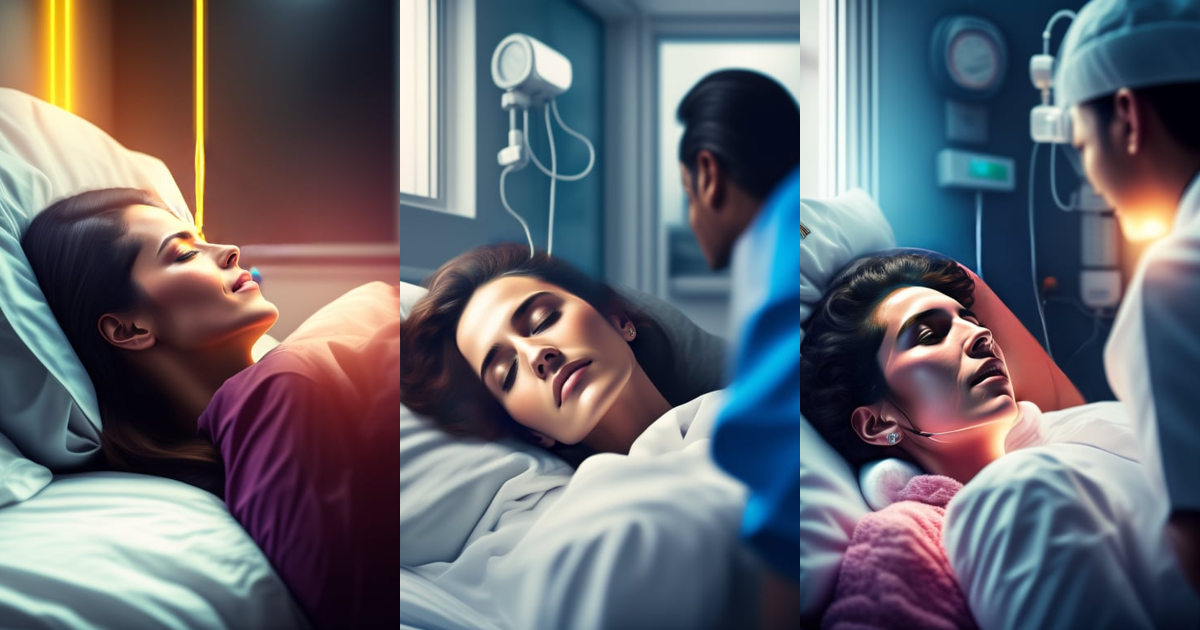 Lexica - A person waking up from a decade long coma in a high tech hospital