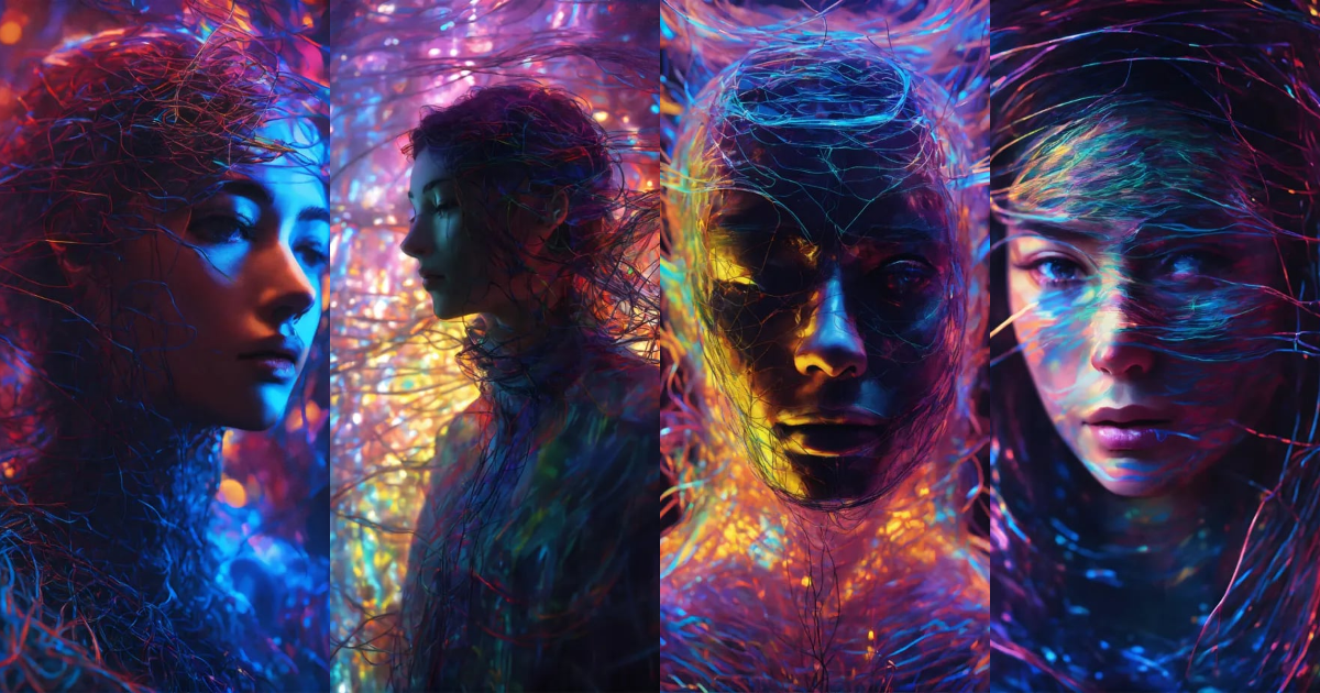 Lexica - Abstract style mysterious figure emerges from the shadows in a ...