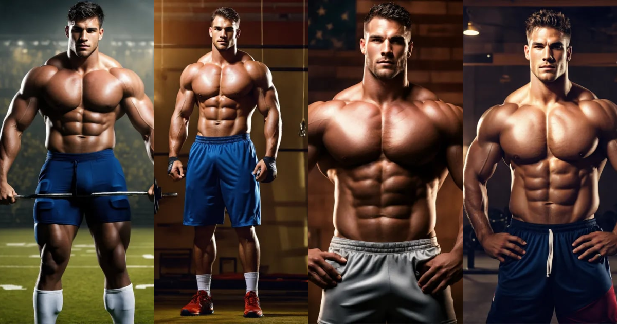 Lexica - Generate an image of a handsome, masculine American football ...