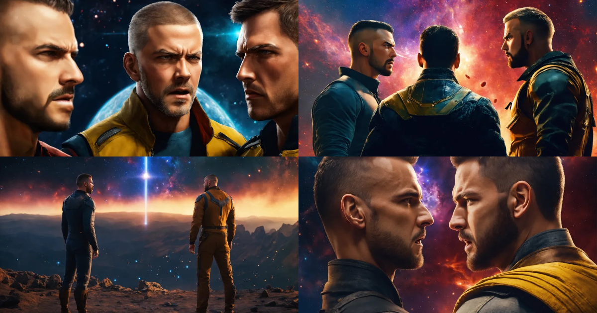 Lexica - Two men facing each other, very angry yelling, crew cut, no ...