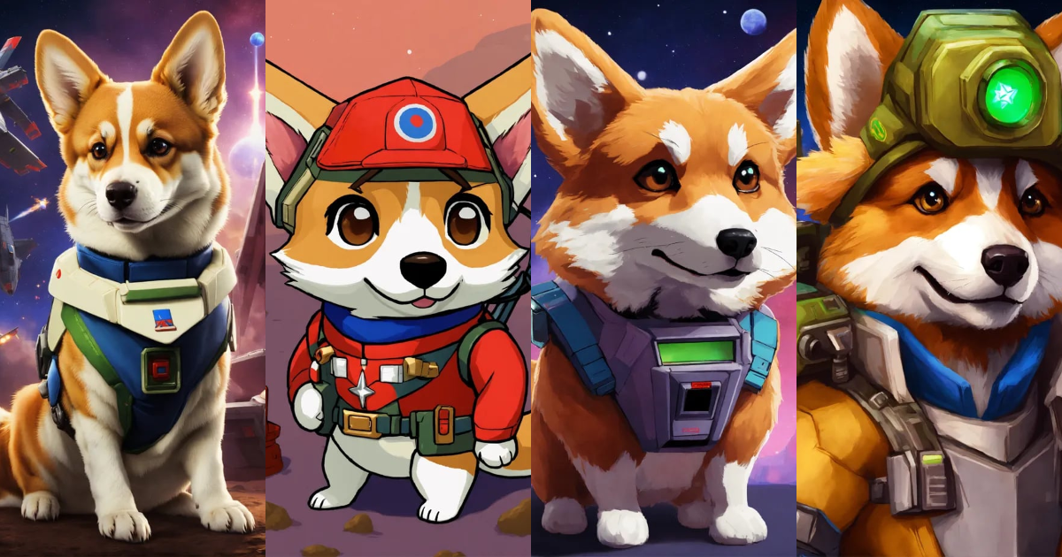 Lexica - 16bit nintendo star fox replaced with corgis