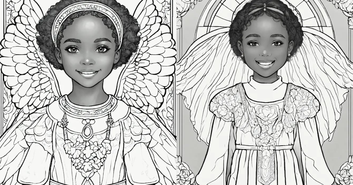 Lexica - Black and white coloring pages of young african american girl ...
