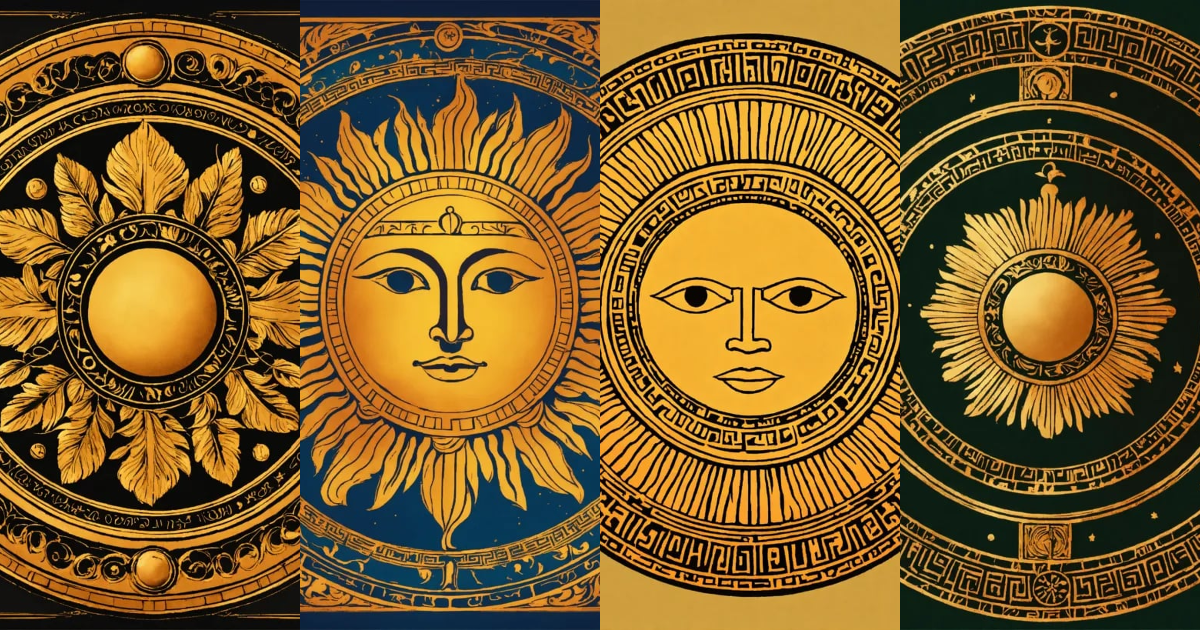 Lexica - Apollo greek sun symbol, illustration, simple