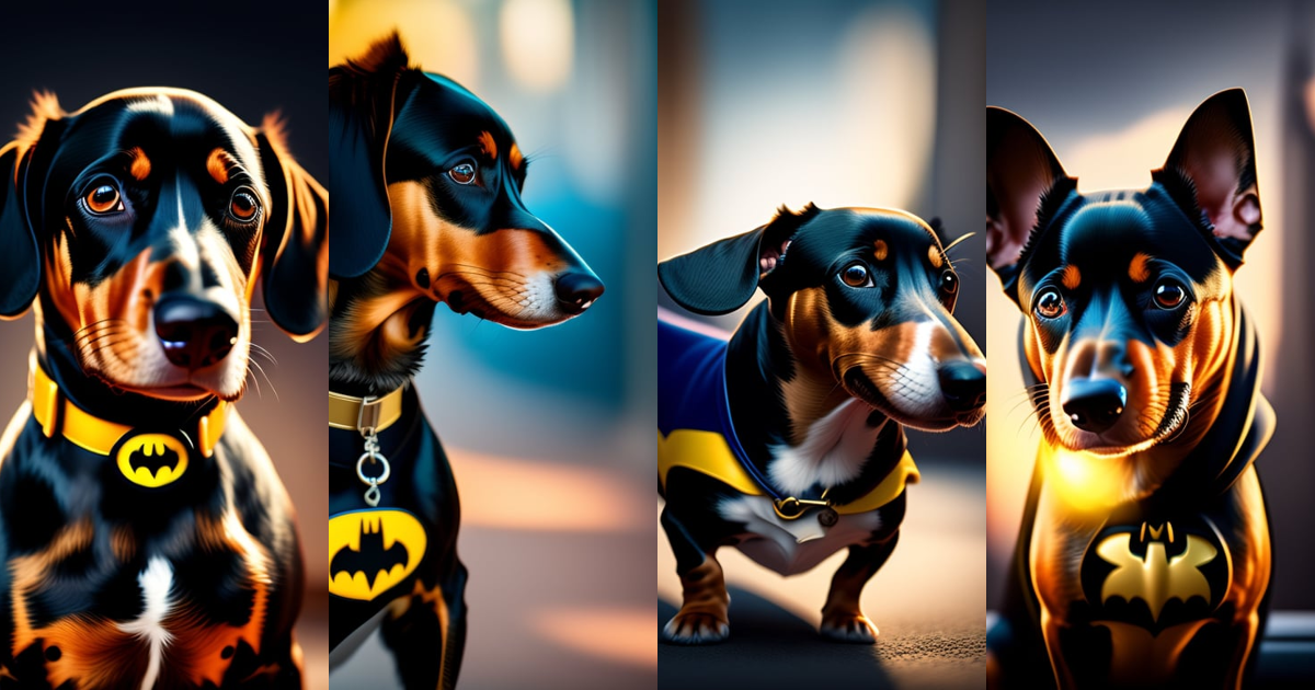 Lexica - Batman Dachshund, cartoon, 8k, Fighting Crime in Gotham City ...