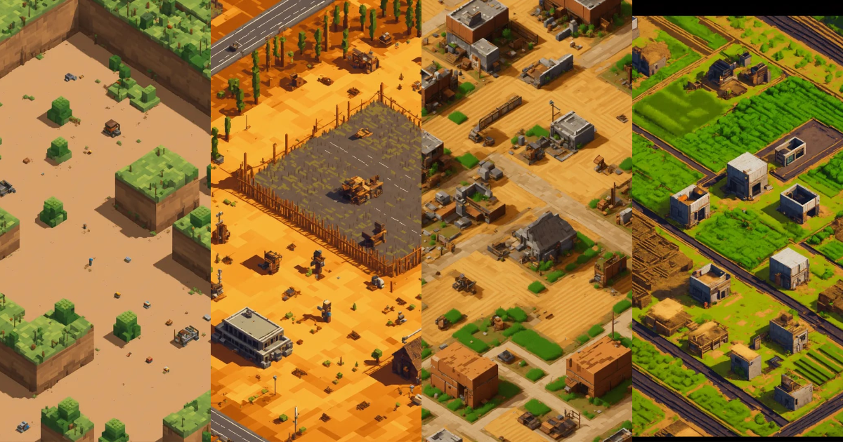 Lexica - Isometric top down close up zoomed in simple blocky pixel ...