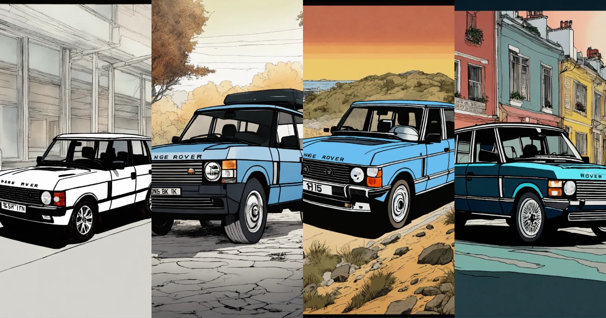 Lexica - Detailed pen and ink illustration of a modern Range Rover ...