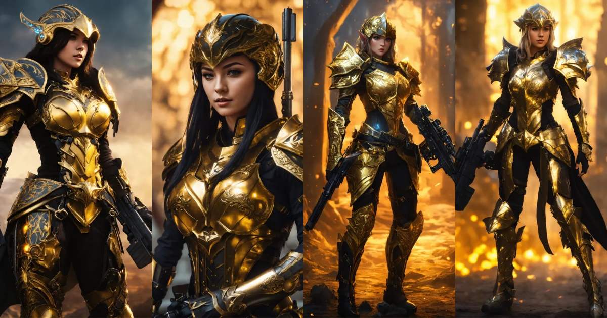 Lexica - Female fantasy character wearing heavy fantasy elven armor ...