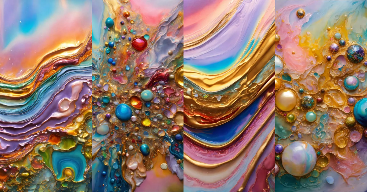 Lexica - Colorful abstract painting oil and water complex complicated ...