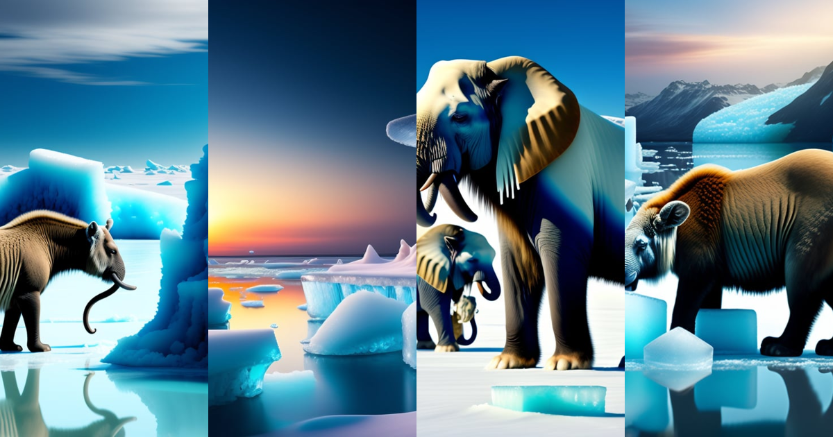 Lexica - Ice melting the ice age. Ancient animals freeze die